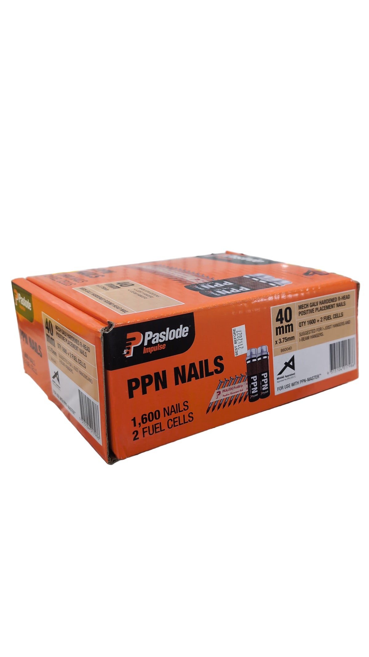 (Hardware) PASLODE 40mm x 3.75mm PPN Nails (QTY 1600 + 2 Fuel Cells ...